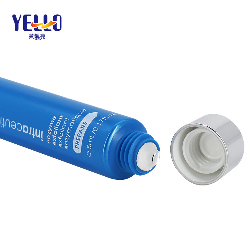 Wholesale Test Sample Mini Plastic 5ml Blue Cosmetic Tube With Silver Lid